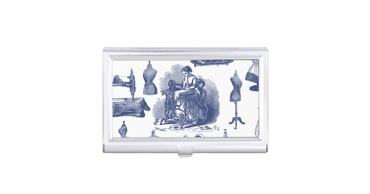 Vintage Sewing Toile Case For Business Cards | Zazzle