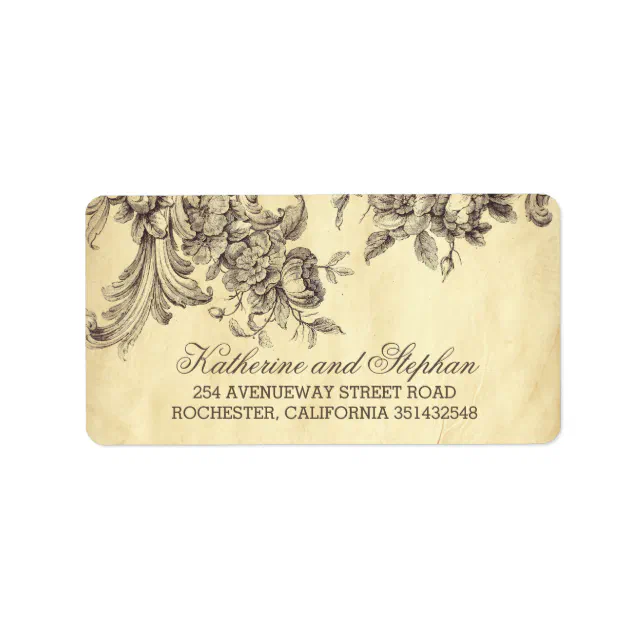 Vintage Shabby and Chic Flourishes Wedding Label | Zazzle