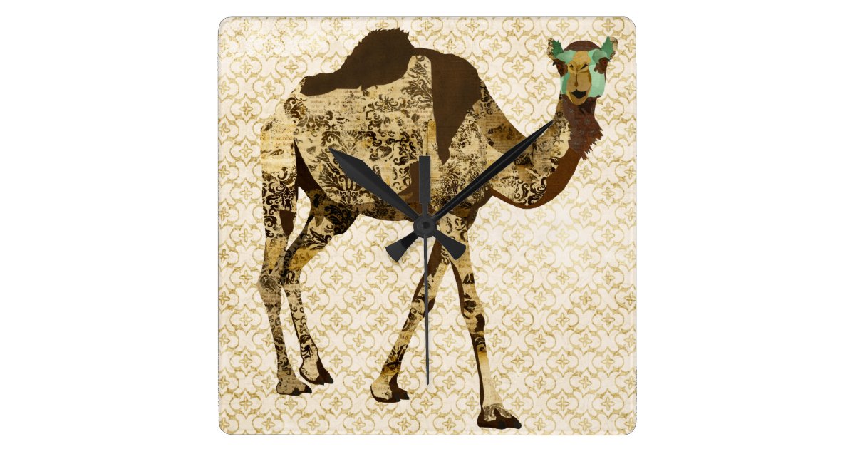 Vintage Shabby Camel Clock | Zazzle.com