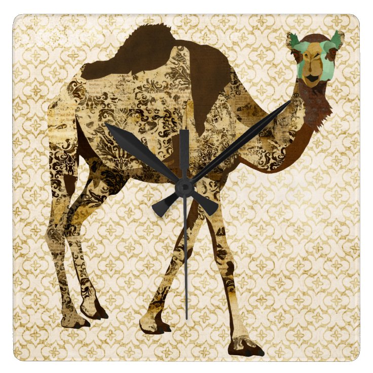 Vintage Shabby Camel Clock | Zazzle