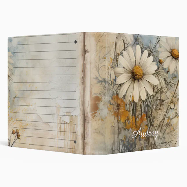 Vintage Shabby Chic 3 Ring Binder | Zazzle