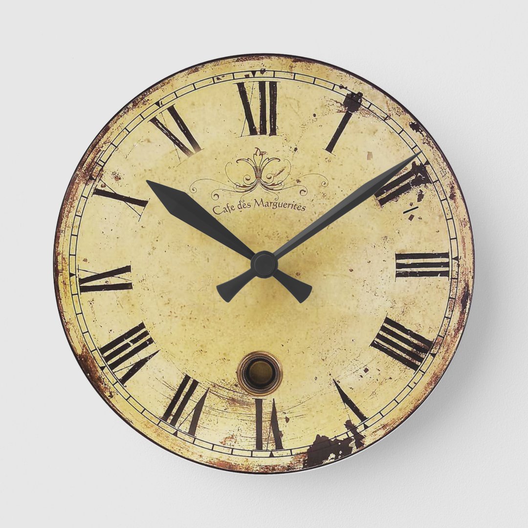 Vintage Shabby Chic Wall Clock | Zazzle