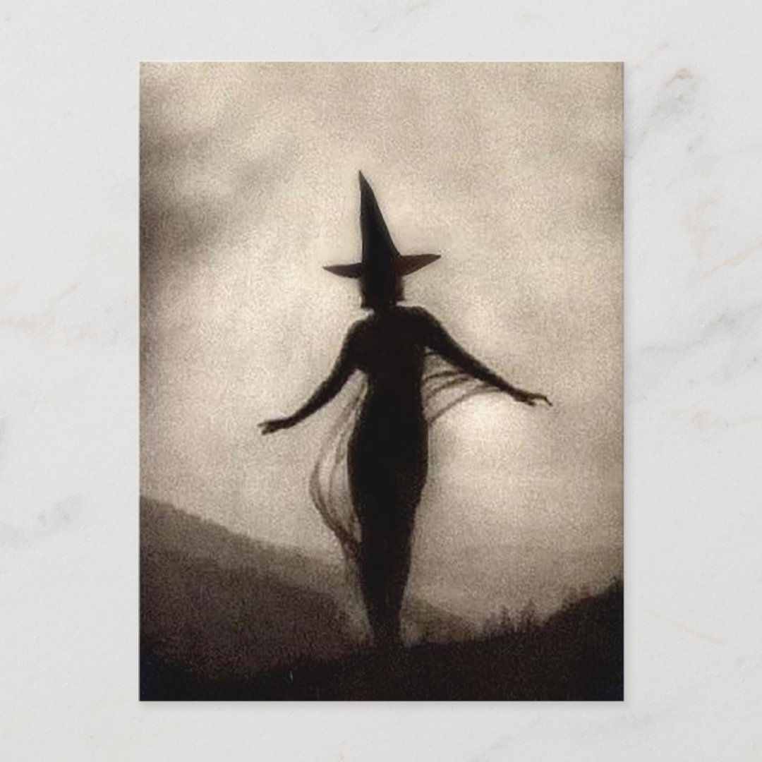 Vintage Shadow Witch Postcard | Zazzle