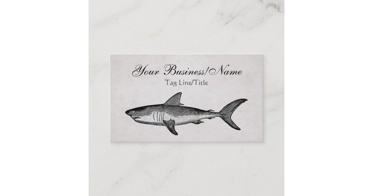 Vintage Shark Beach Business Card | Zazzle