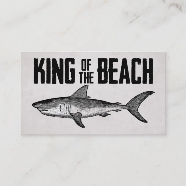 Vintage Shark Beach King Business Card | Zazzle