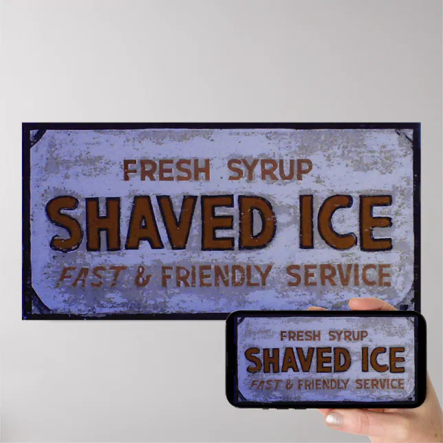 Vintage Shaved Ice Sign | Zazzle