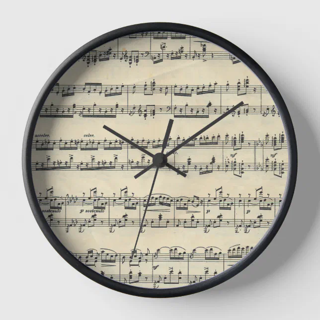 Vintage Sheet Music Clock | Zazzle