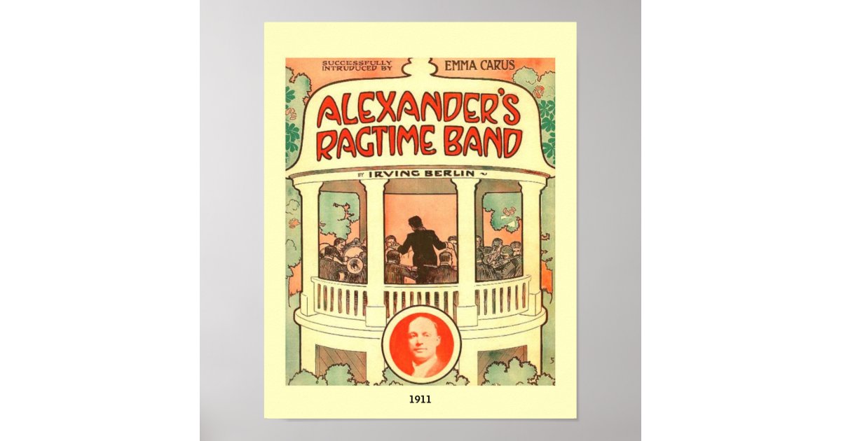 Vintage Sheet Music Cover Alexander's Ragtime Band Poster | Zazzle