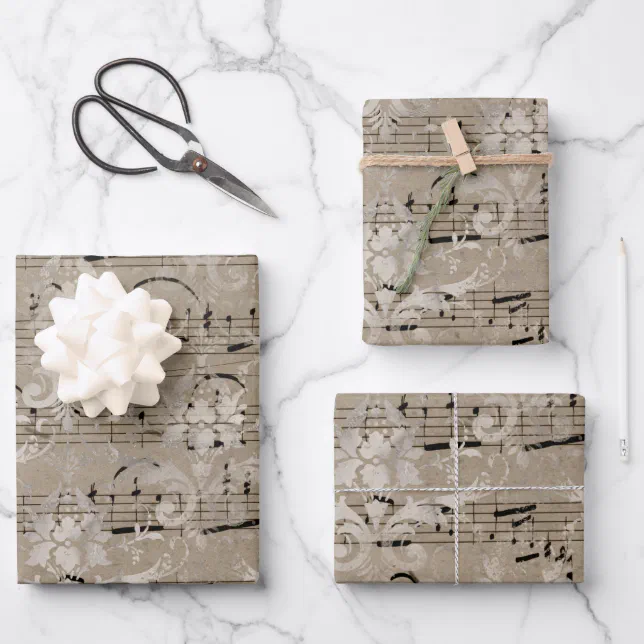 Vintage Sheet Music Gift Wrapping Paper | Zazzle