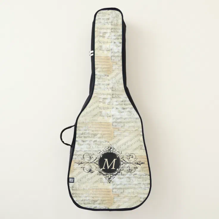 Vintage Sheet Music Monogram Guitar Case | Zazzle
