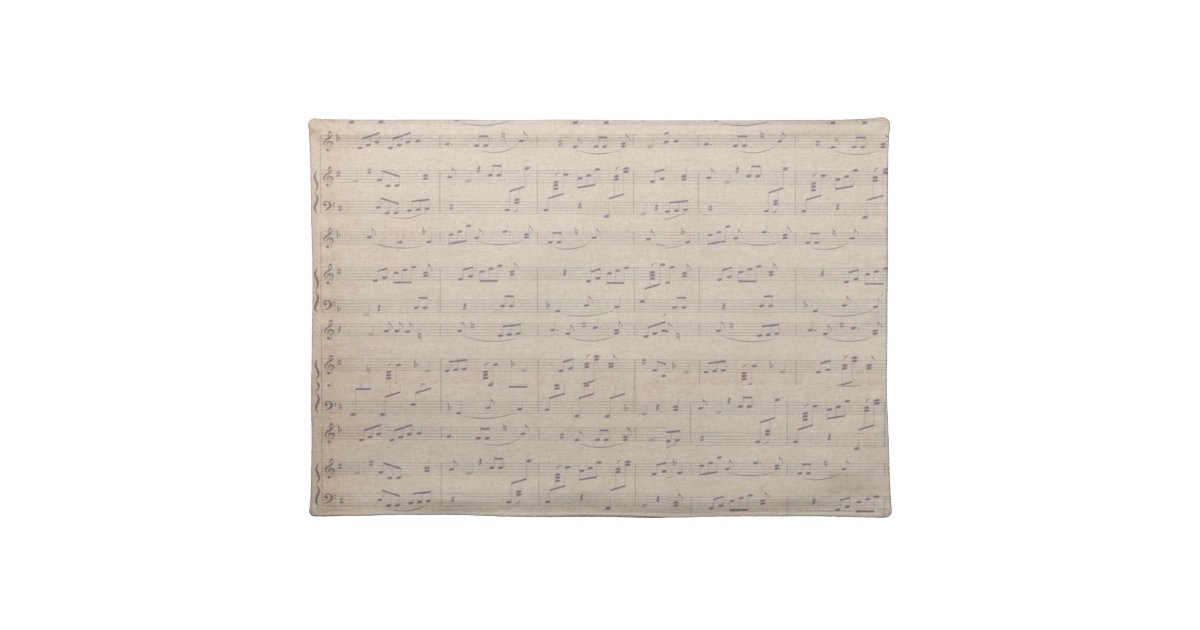 Vintage sheet music note musician musical cloth placemat | Zazzle