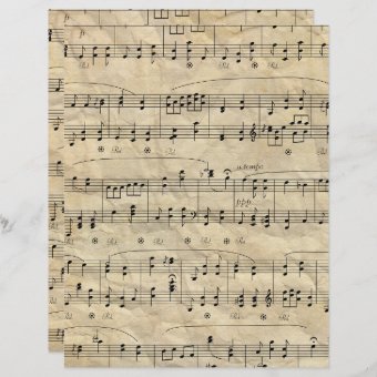 Vintage Sheet Music Notes Scrapbook Paper | Zazzle