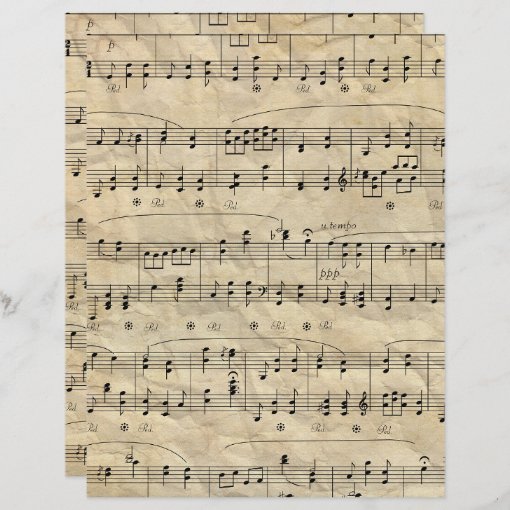 Vintage Sheet Music Notes Scrapbook Paper | Zazzle