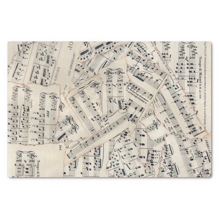 Vintage Sheet Music Paper Collage | Zazzle