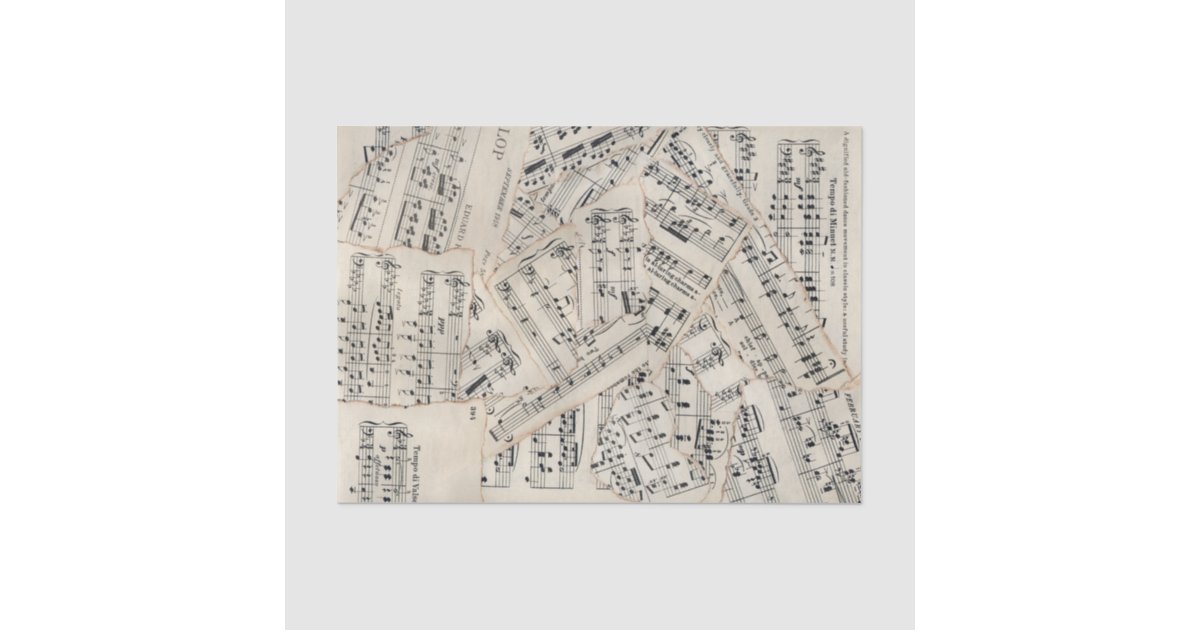 Vintage Sheet Music Paper Collage | Zazzle