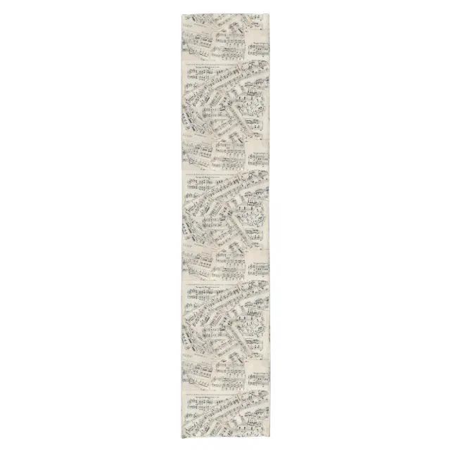 Vintage Sheet Music Paper Collage Short Table Runner | Zazzle