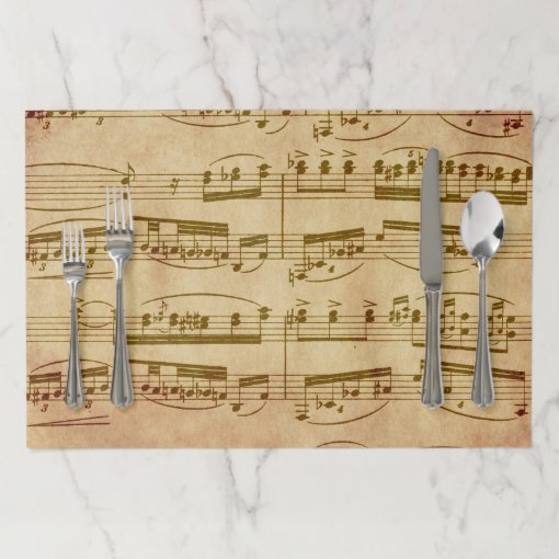 Vintage Sheet Music Paper Placemat | Zazzle