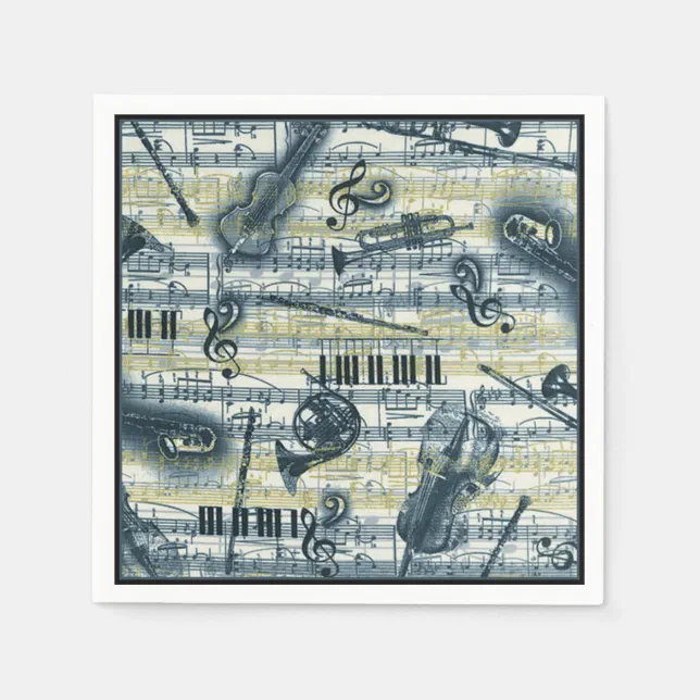 Vintage Sheet Music Pattern Napkins | Zazzle