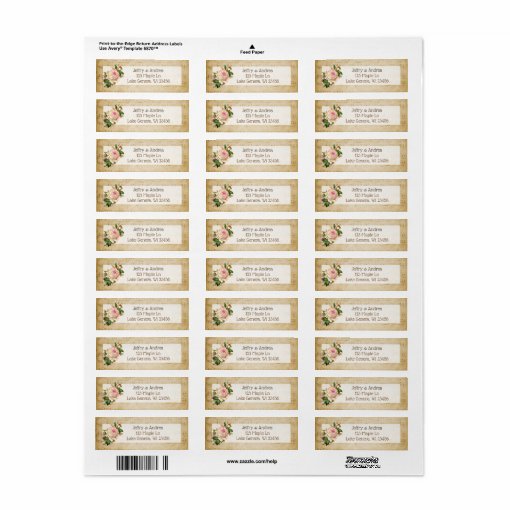 Vintage Sheet Music Pink Roses Address Labels | Zazzle