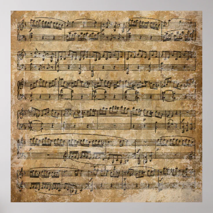 Vintage Sheet Music Poster | Zazzle