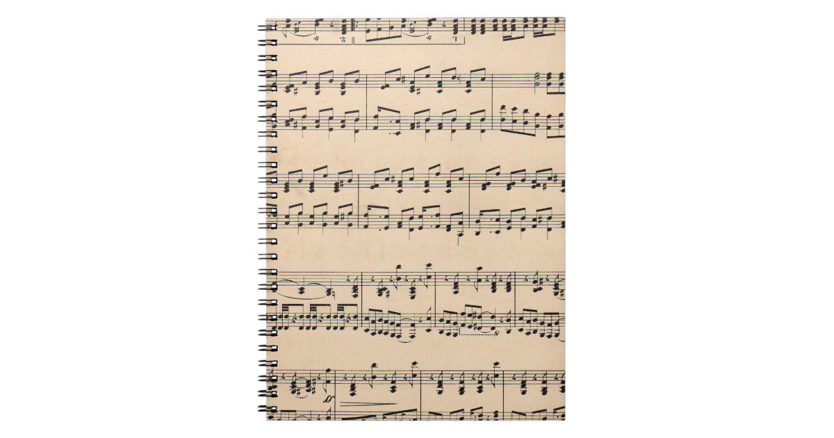 Vintage Sheet Music Score Notes Notebook | Zazzle