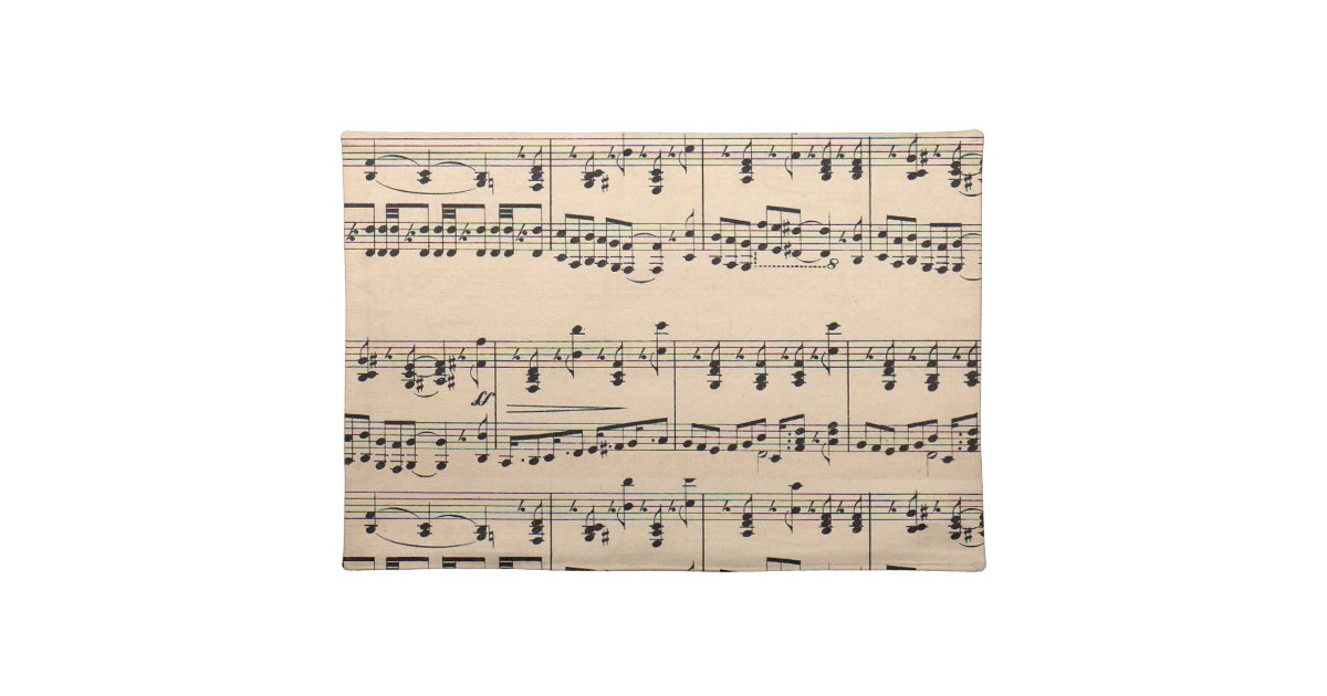 Vintage Sheet Music Score Notes Placemat | Zazzle