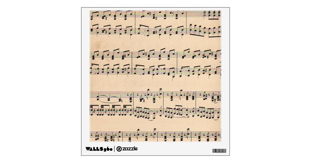 Vintage Sheet Music Score Notes Wall Decal | Zazzle