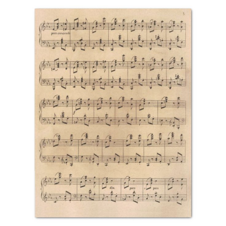 Vintage Sheet Music Song Aged Paper Decoupage | Zazzle