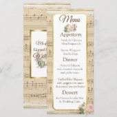Vintage Sheet Music Wedding Menu Card | Zazzle