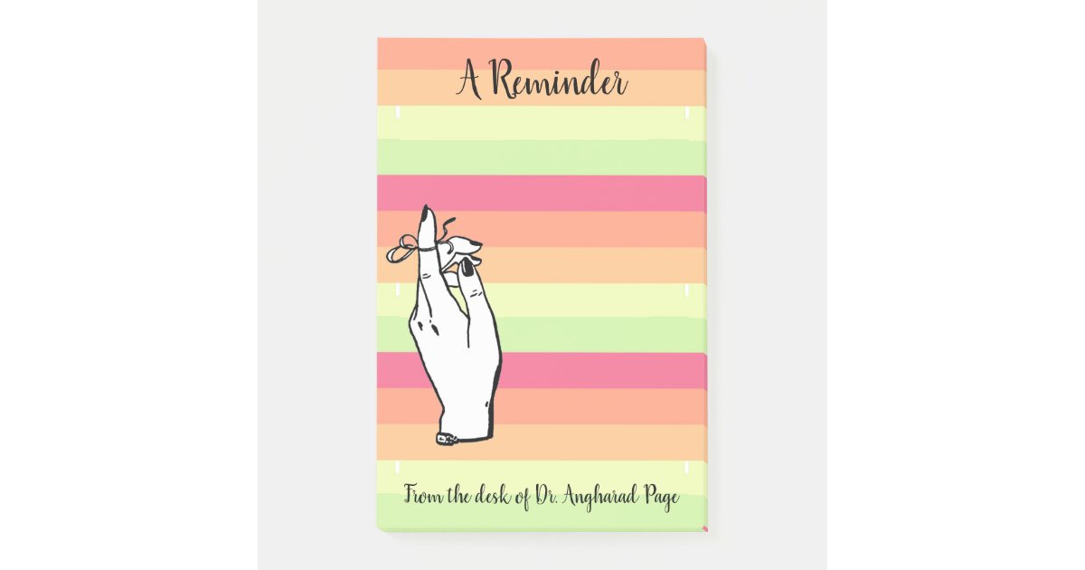 Vintage Sherbet Stripes Reminder Custom 4X6 Post-it Notes | Zazzle