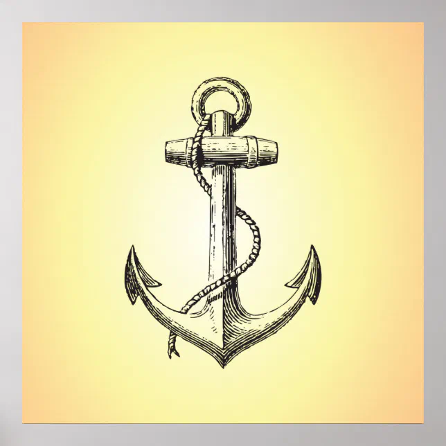 Vintage ship anchor poster | Zazzle