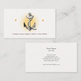 Vintage Ship Anchor Sailing Business Business Card | Zazzle