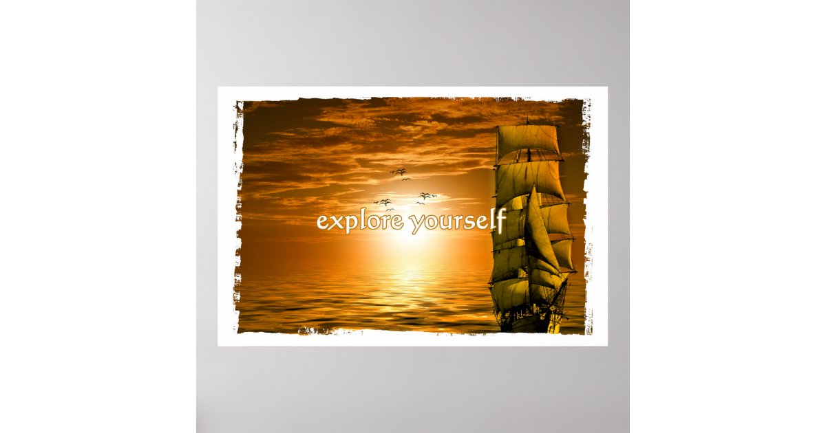 vintage ship motivational inspirational quote poster | Zazzle