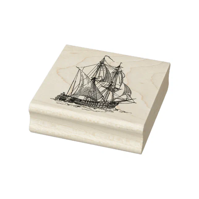 Vintage Ship Rubber Stamp | Zazzle