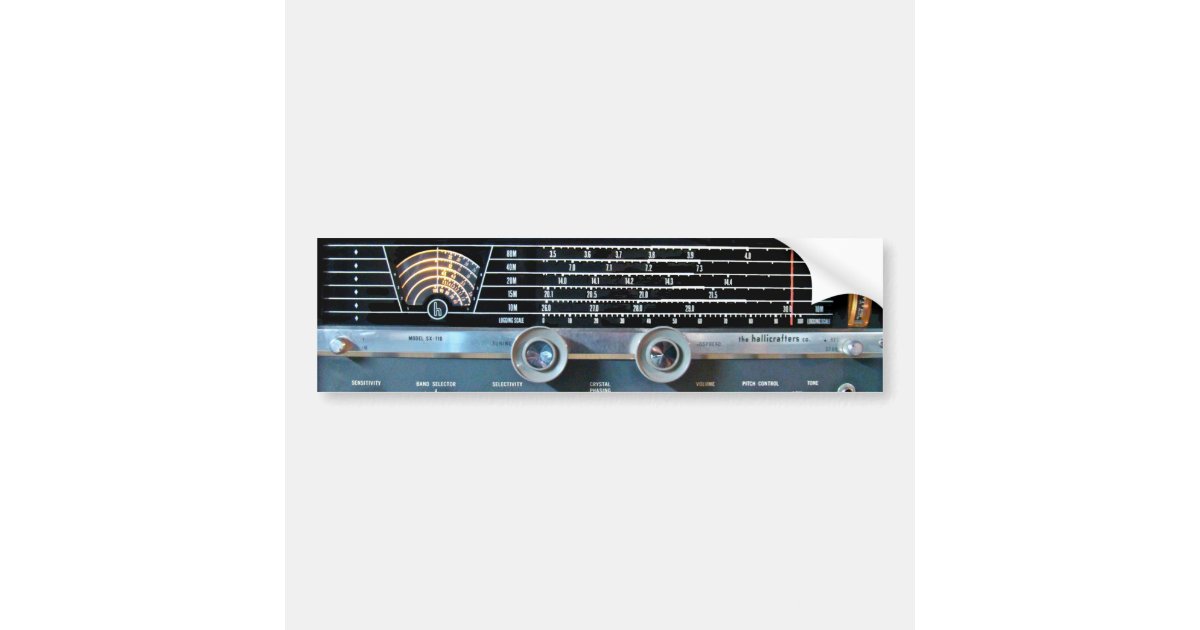 Vintage Short Wave Radio Bumper Sticker | Zazzle