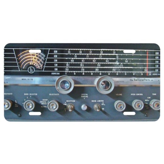Vintage Short Wave Radio License Plate | Zazzle.com