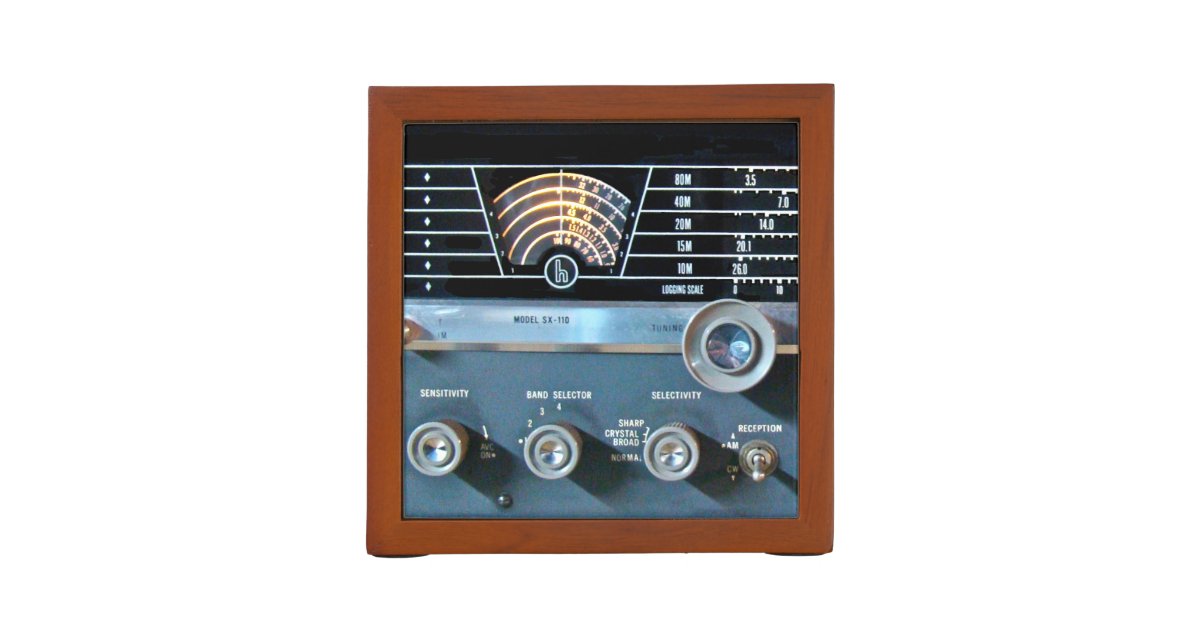 Vintage Shortwave Ham Radio Closeup Desk Organizer | Zazzle