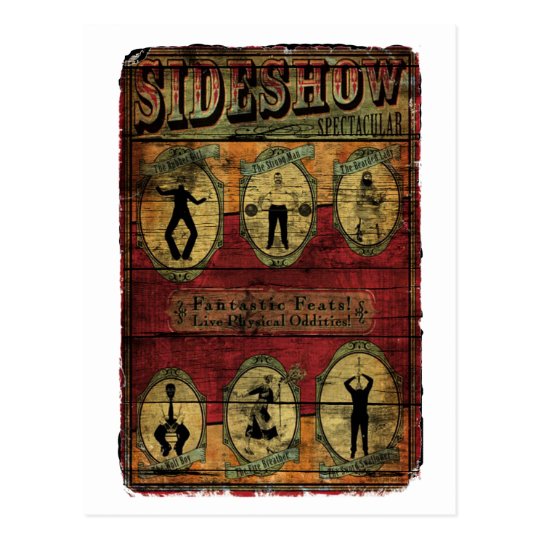Vintage Sideshow Banner Postcard | Zazzle.com