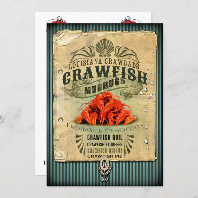 Vintage Sign Crawfish Party Invitation | Zazzle