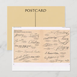 Vintage Signatures of Famous People Postcard | Zazzle