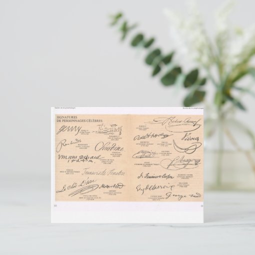 Vintage Signatures of Famous People Postcard | Zazzle