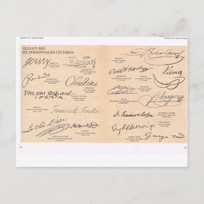 Vintage Signatures of Famous People Postcard | Zazzle