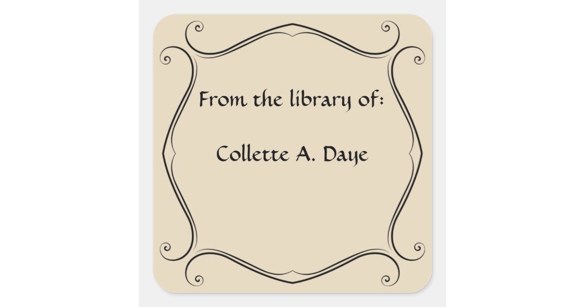 Vintage Simple and Elegant Bookplate | Zazzle