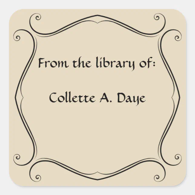 Vintage Simple and Elegant Bookplate | Zazzle