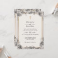 Vintage Simple Floral Christian Cross Wedding Invitation | Zazzle