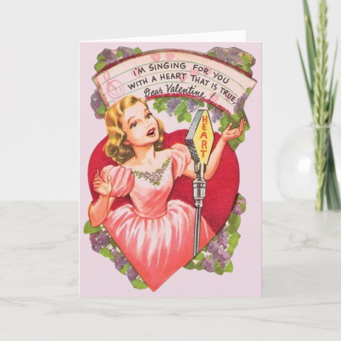 Vintage Singer Valentine Greeting Card | Zazzle.com