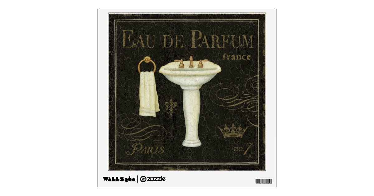 Vintage Sink and Towel Wall Sticker | Zazzle