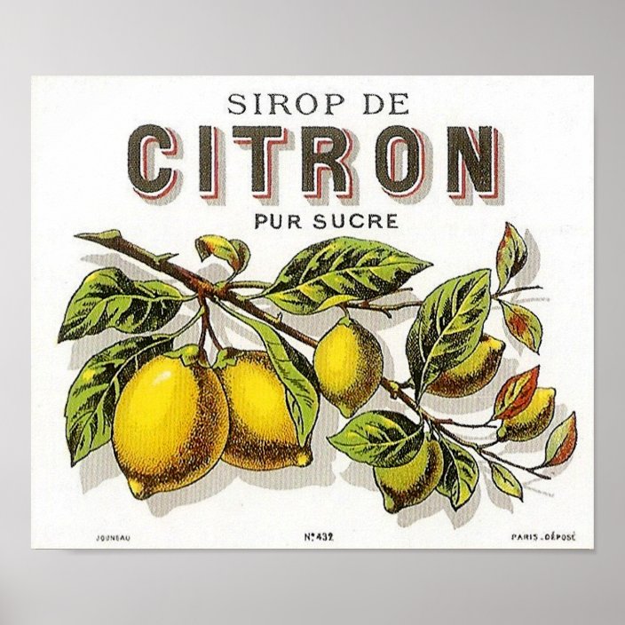Vintage Sirop de Citron Ad - Poster | Zazzle.com