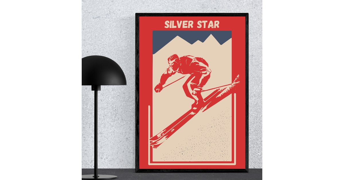 Vintage Ski British Columbia Resort Silver Star Poster | Zazzle