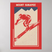 Vintage Ski New Hampshire Resort Mount Sunapee Poster | Zazzle